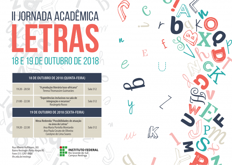 II Jornada Acadêmica do Curso de Letras acontece nos dias 18 e 19 de ...