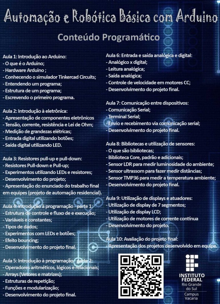 Abertas inscrições para curso sobre automação e robótica básica com ...